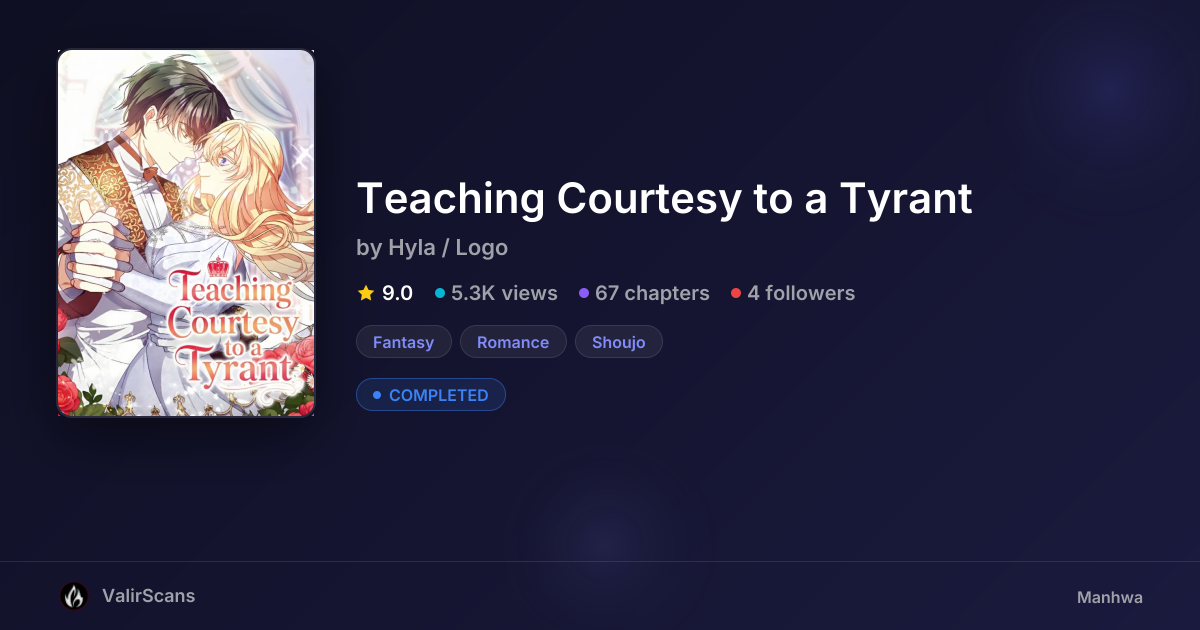 Teaching Courtesy to a Tyrant by Hyla / Logo | ValirScans